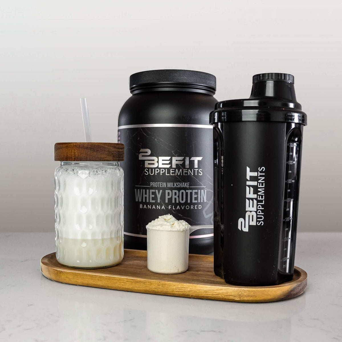 Shop onze Whey Proteïne Shake Banaan | 2BeFit Supplements – 2Befit ...